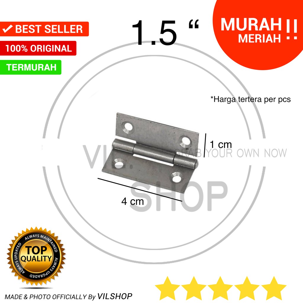 Jual ENGSEL 1,5 INCI 1.5 INCH / ENGSEL PINTU JENDELA LEMARI KOTAK PETI ...