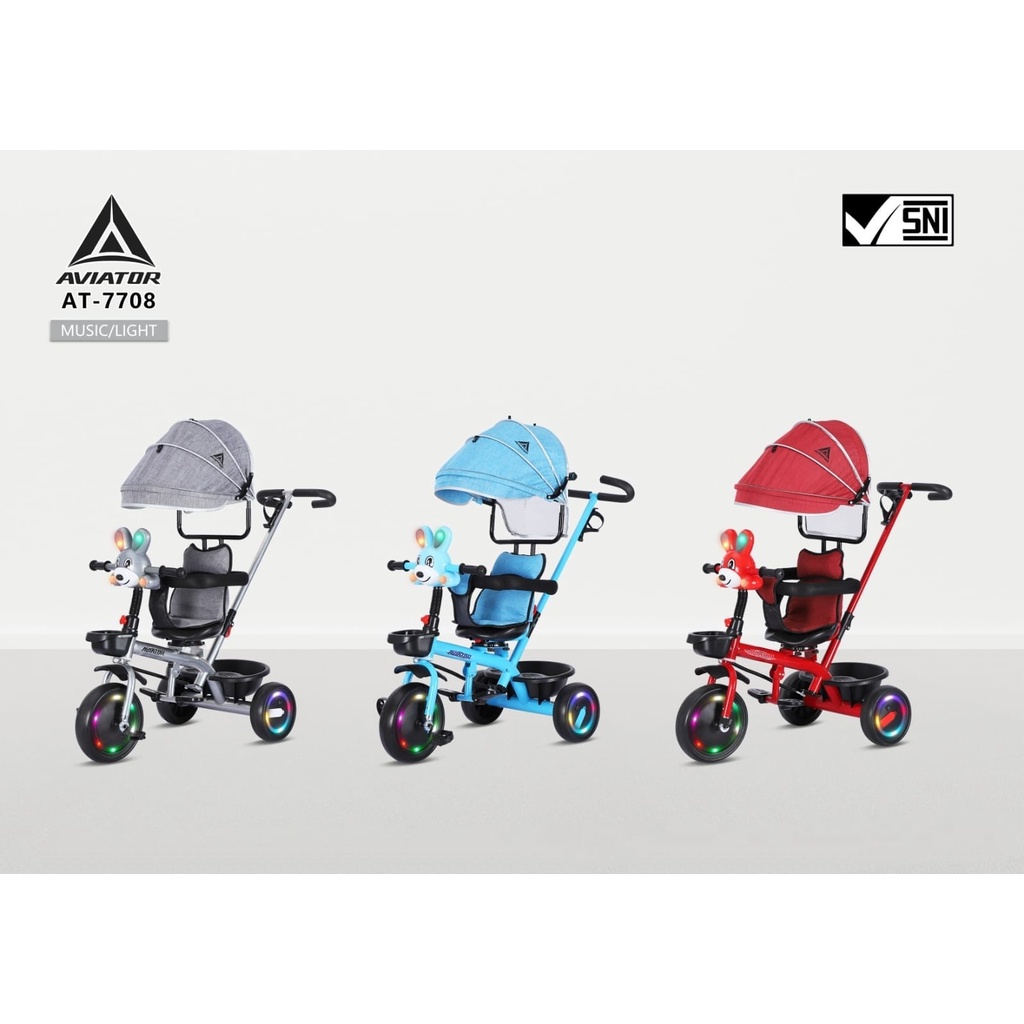 Jual Sepeda Roda Tiga Baby Tricycle Aviator AT 7708 / AT-7702 / 7705 / 7717 / 7703 / 7711 / 7713 ...