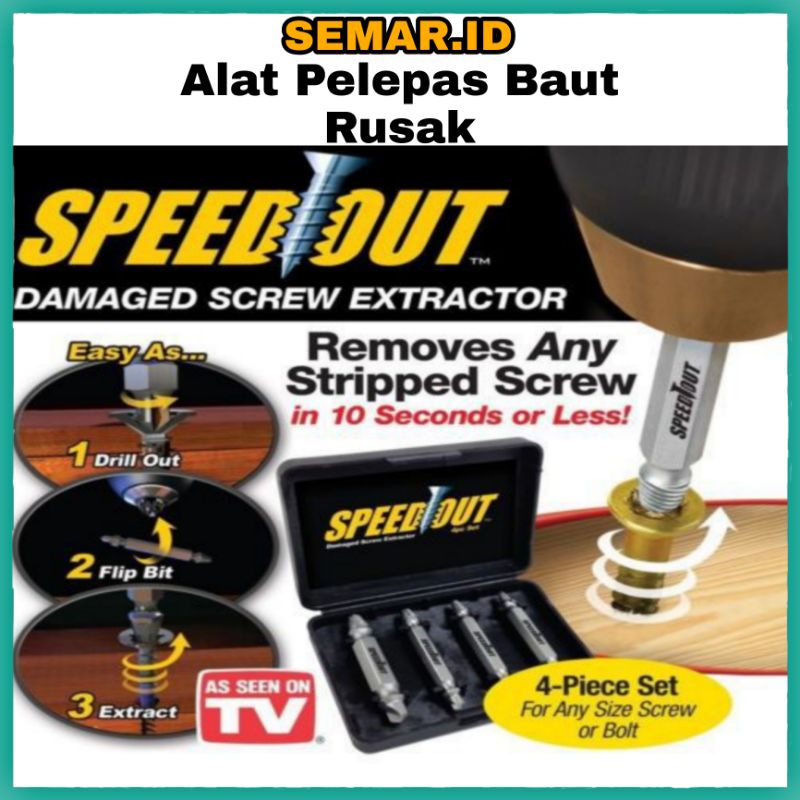 Jual 4 Pics Alat pembuka pelepas baut rusak patah Screw Extractor ...