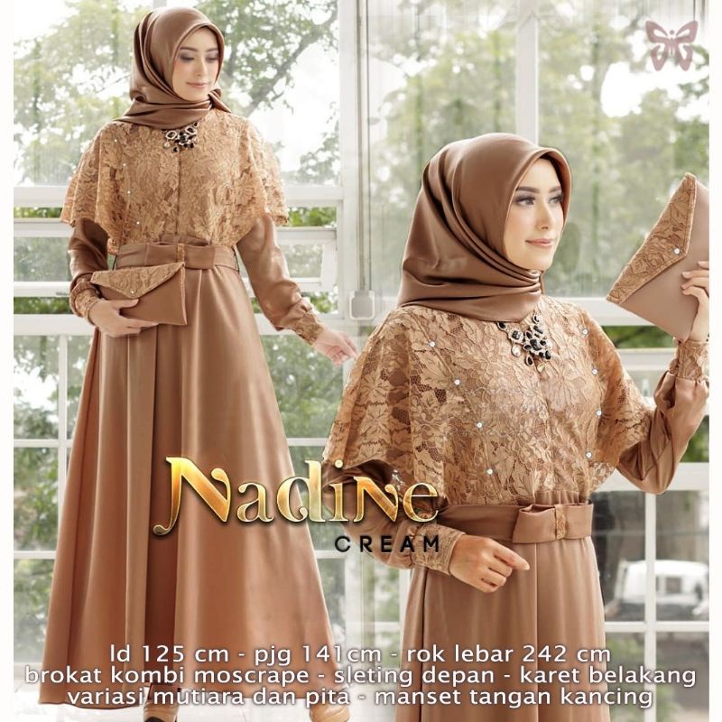 Jual DS - Gamis Pesta Jumbo Fashion Wanita - Nadine 3XL | Shopee Indonesia