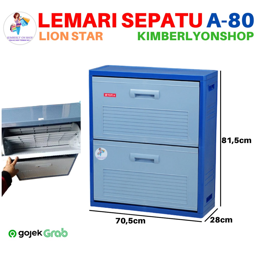 Jual Lemari Rak Sepatu Tutup Optima Shoes Cabinet A 80 Lion Star ...