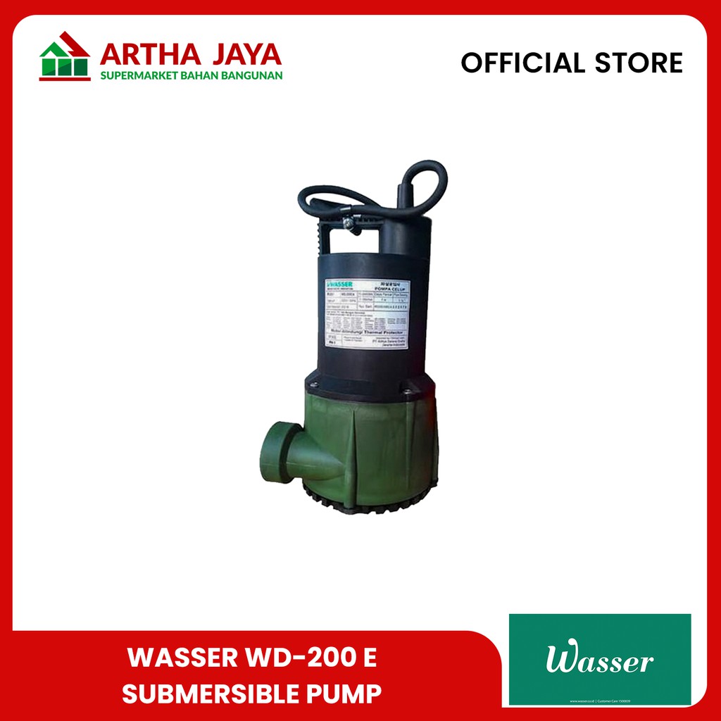 Jual Wasser WD 200 E Submersible Pump/ Pompa Celup Air Bersih Non Auto ...