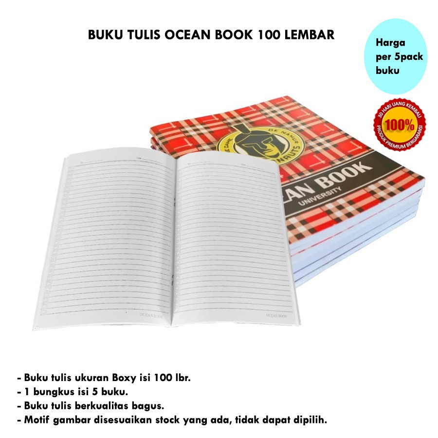 Jual BUKU TULIS SEKOLAH PANJANG BOOK 100 LEMBAR ( 1 PACK ISI 5 PCS ...