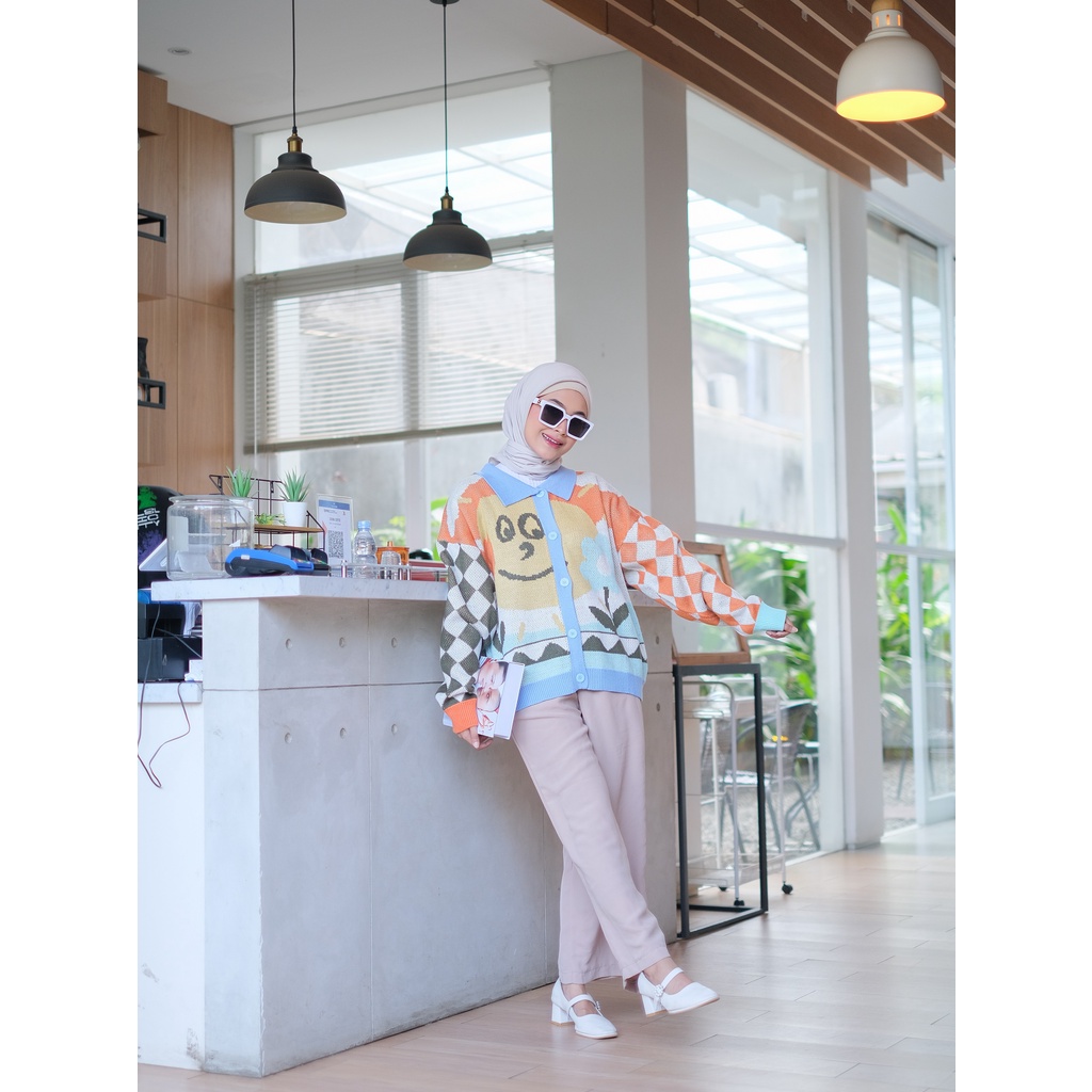 Jual Memoji Cardy Full Colour Premium Knitwear Korean Style | Shopee ...