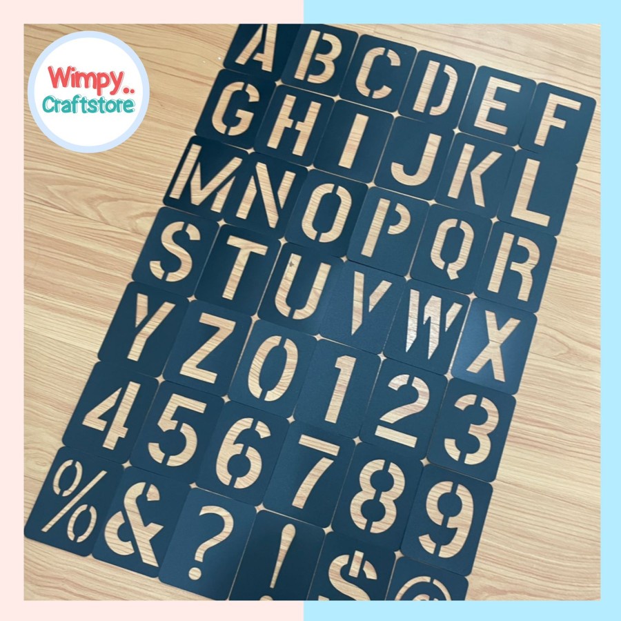 Jual Plastic Stencil SET Alfabet Nomor Stensil Dekorasi Motif Cetakan ...