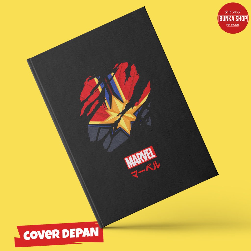 Jual Note Book Film Captain Marvel Logo Hardcover A5 Buku Tulis Catatan ...