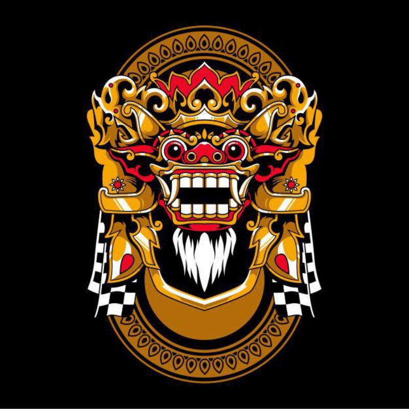 Jual wall sticker/poster laminasi gambar barong , rangda , Hanoman ...