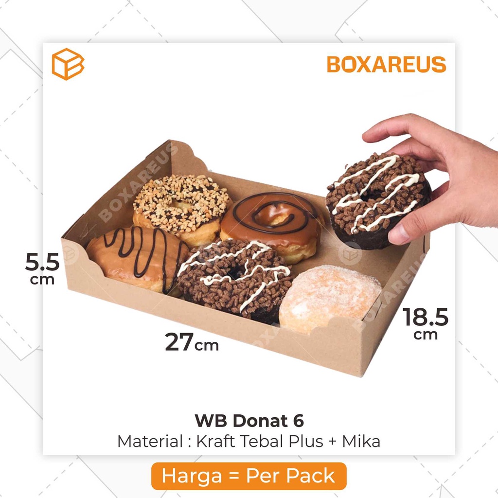 Jual Box Donat isi 6 | Dus Donat Laminasi | Kotak Mika | WB DONAT6 ...