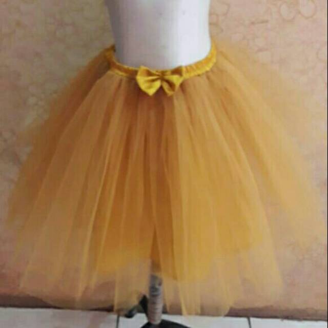 Jual Gold / emas rok tutu anak panjang 35cm 2layer | Shopee Indonesia
