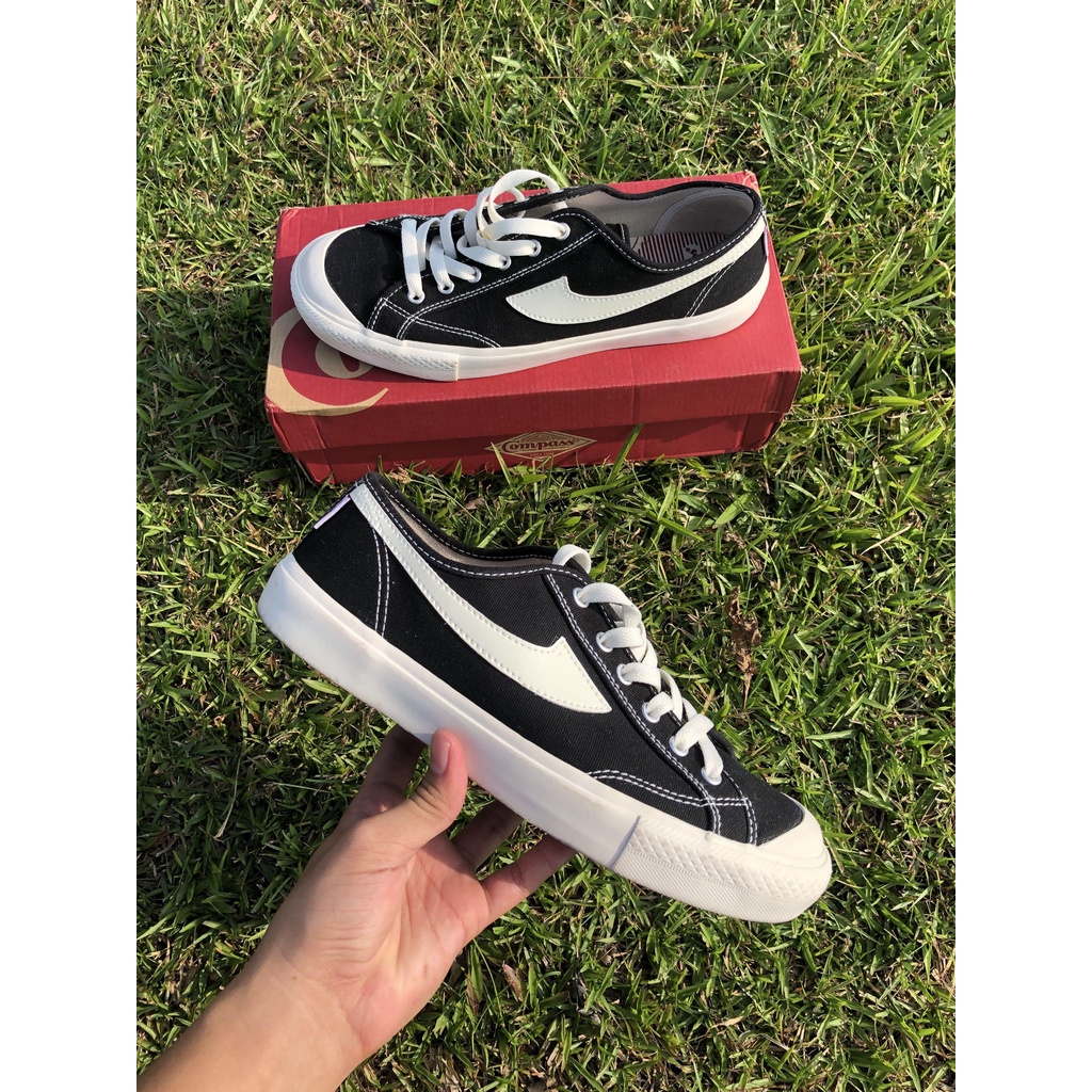 Jual [100% ORIGINAL] Compass Gazelle Low Black White Compas | Shopee ...