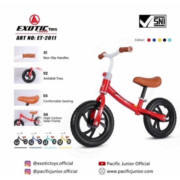 Jual SEPEDA ANAK PUSHBIKE EXOTIC ET-2011 BALANCE BIKE | Shopee Indonesia