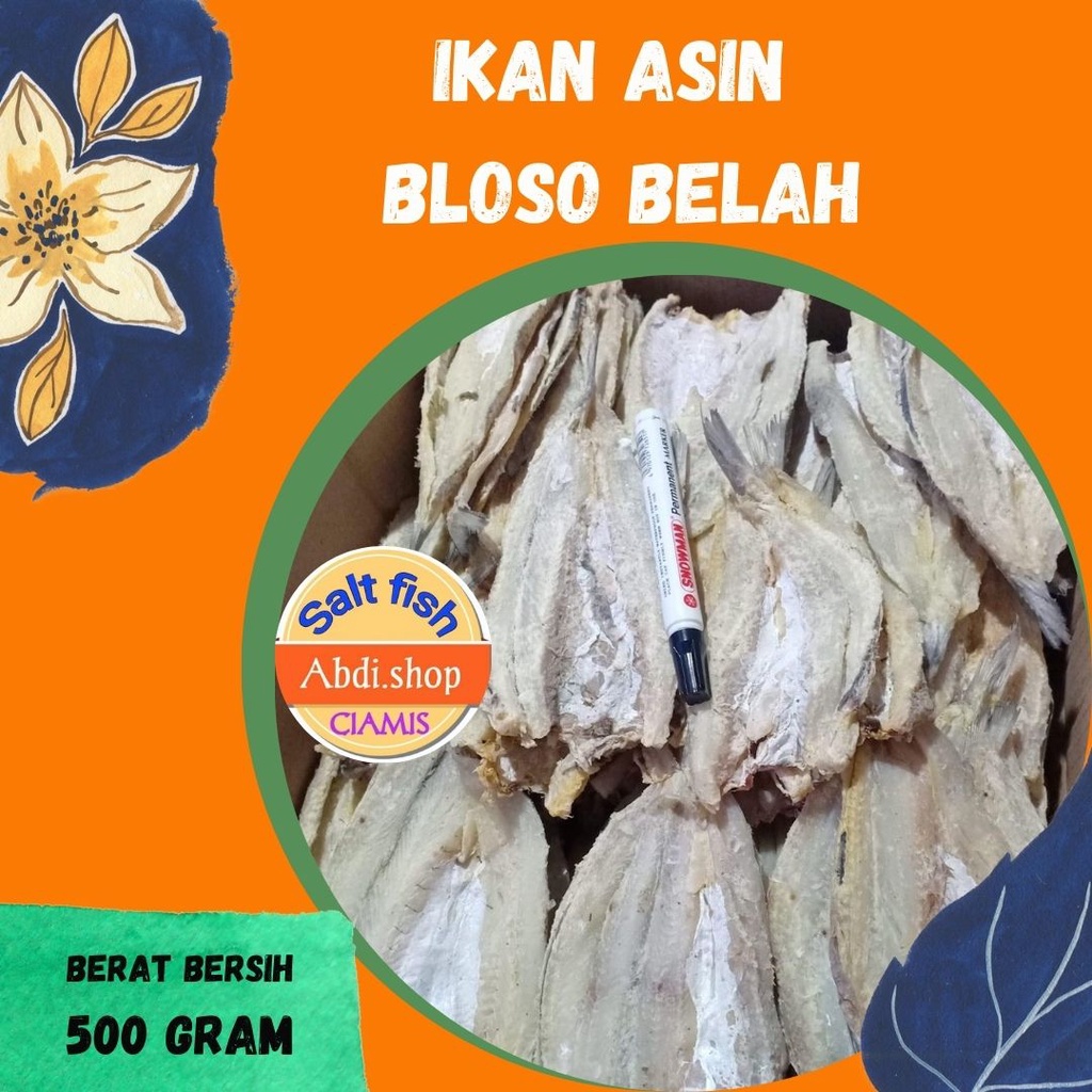 Jual ikan asin gabus laut kering / bloso belah kering 500gr murah ...