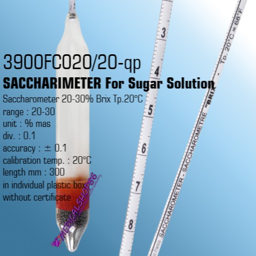 Jual Saccharometer 20 to 30% Brix. Saccahrimeter for Sugar Solution ...