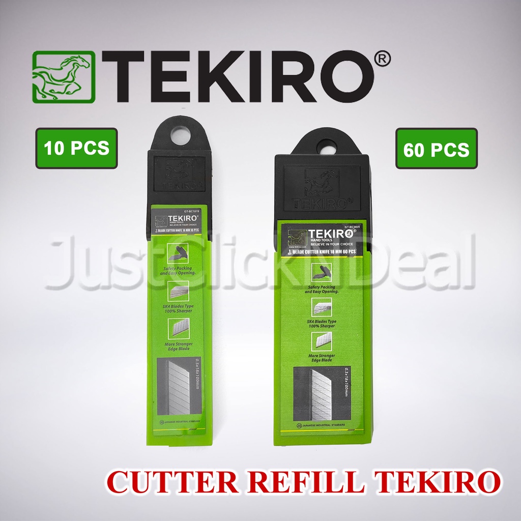 Jual Tekiro Isi Ulang Cutter Besar 10 60 pcs 18 mm Blade Cutter Knife ...