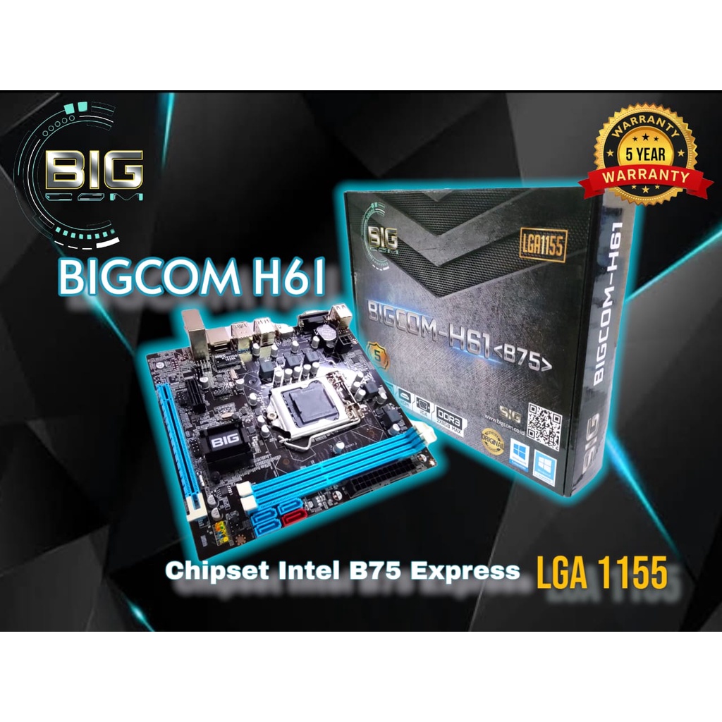 Jual Mainboard H61 Bigcom Socket 1155 Support Nvme Garansi 5 Tahun | Shopee Indonesia