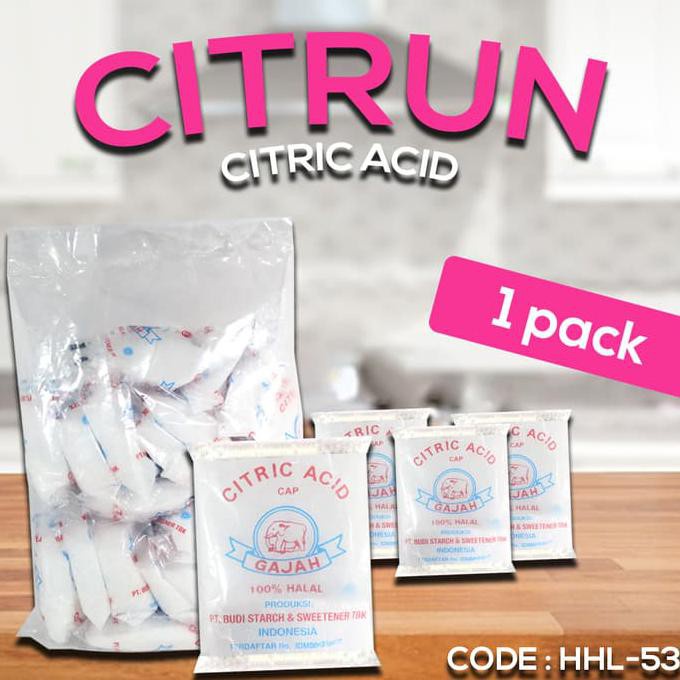 Jual CITRUN acid gajah - sitrun acid - citric acid 1kg (isi 20 pcs ...