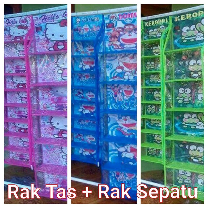 Jual TASTEMPAT- RAK SEPATU DAN RAK TAS GANTUNG KARAKTER - BIRU -TEMPAT ...