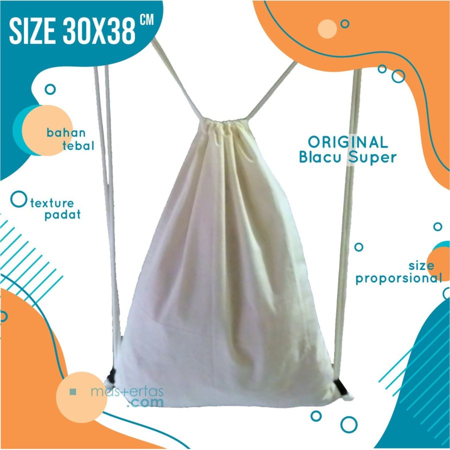 Jual tas ransel serut bahan blacu model backpack /gemblok polos, promosi, murah | Shopee Indonesia