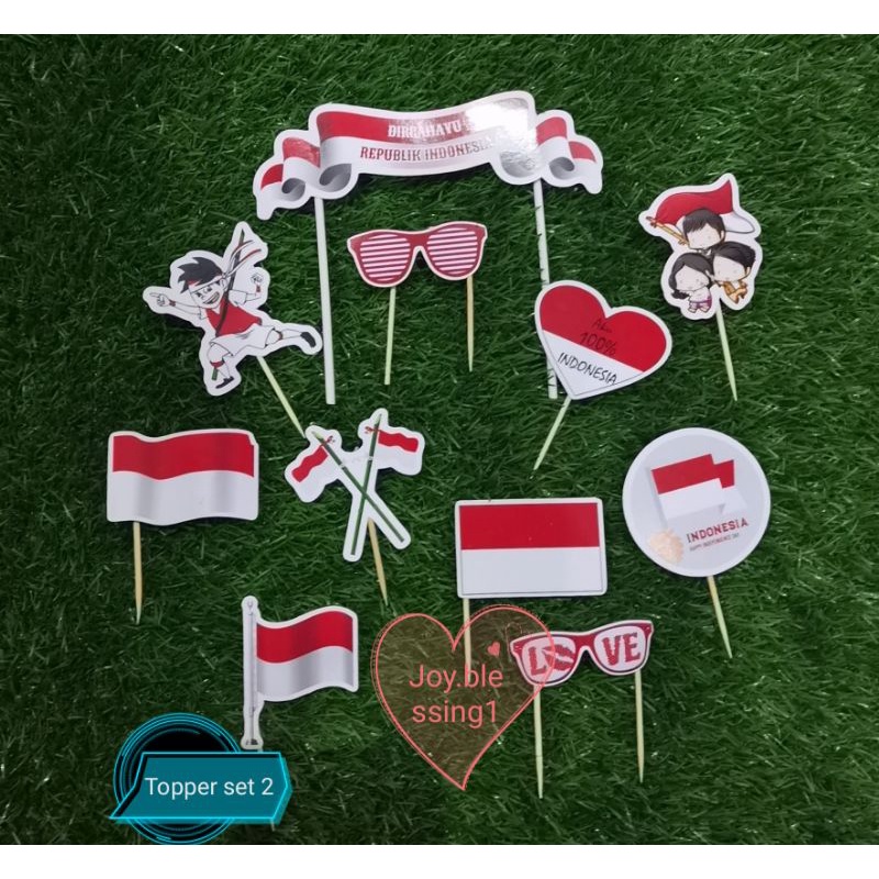 Jual TOPPER KEMERDEKAAN HUT RI BENDERA MERAH PUTIH GARUDA PER SET ...
