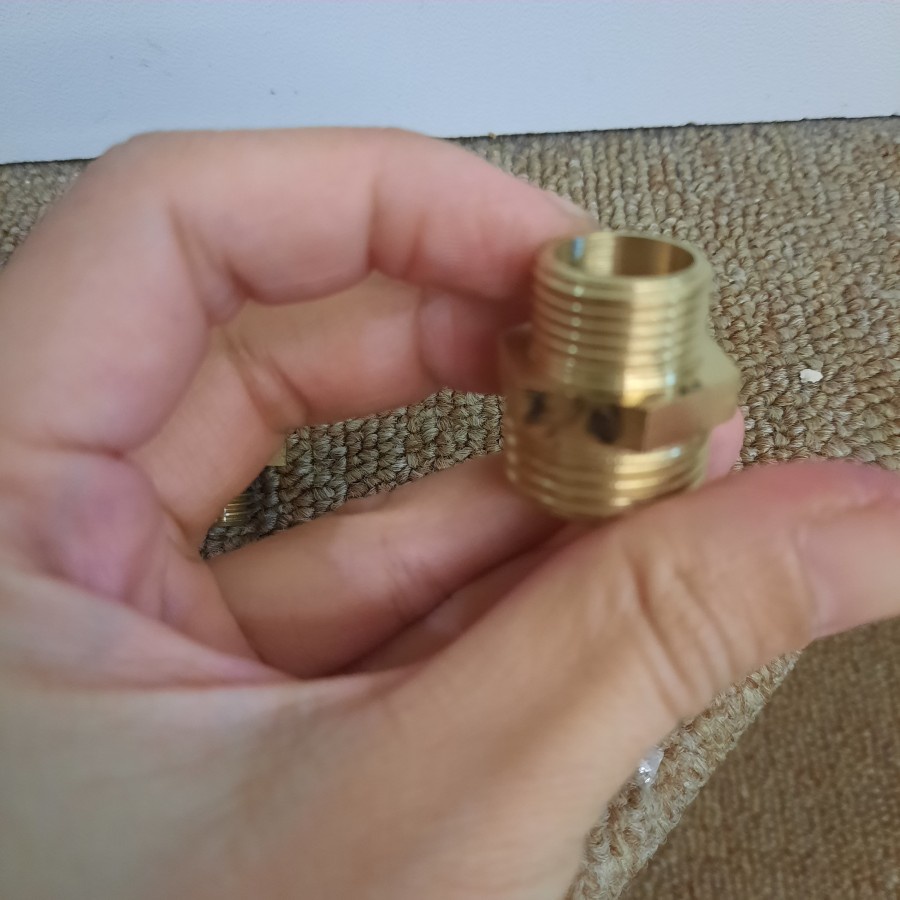 Jual double dobel nepel nipple kuningan 1/2" x 3/8" atau 3/8" x 1/2" | Shopee Indonesia