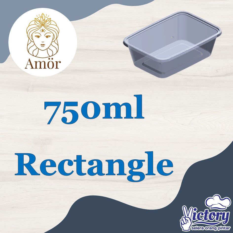 Jual 12pc Thinwall 750ml rectangle victory / kotak makan plastik ...