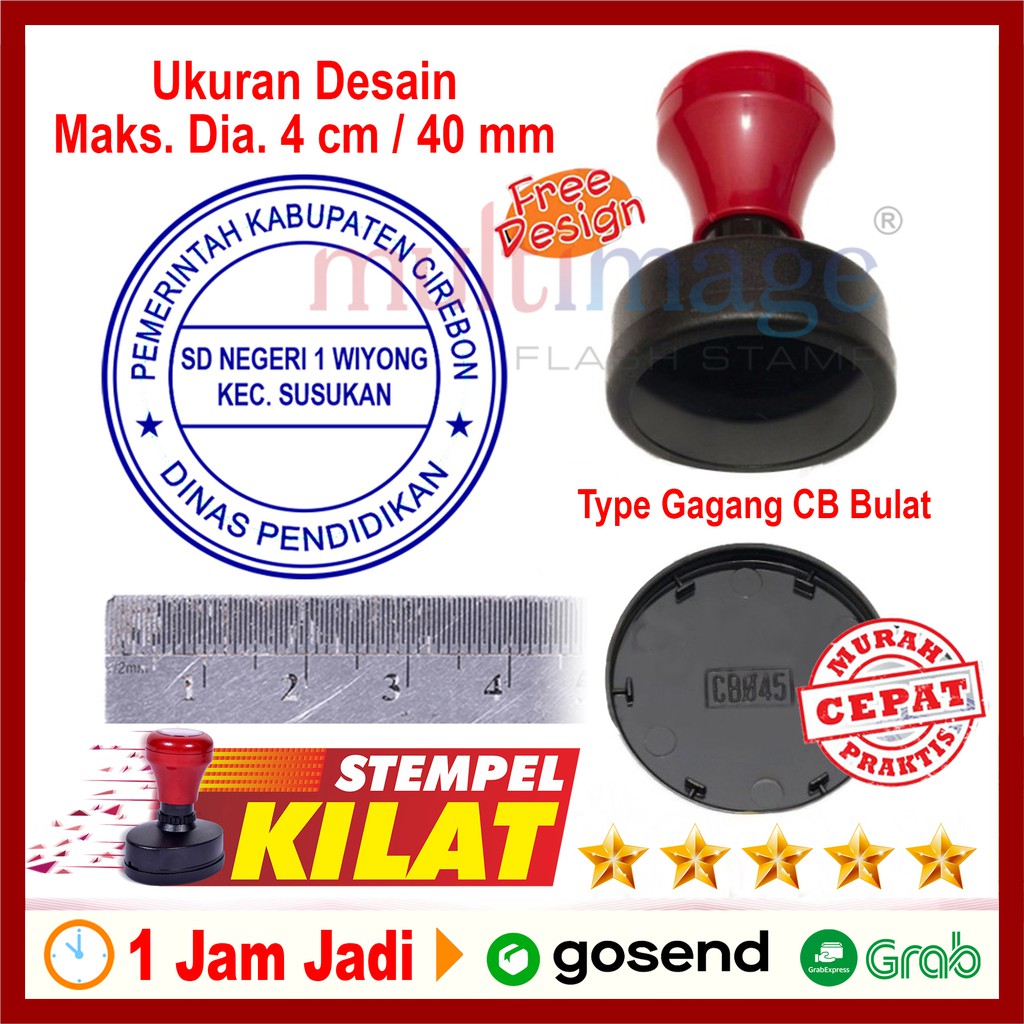 Jual multimage | Stempel Bulat Custom Logo Stempel Flash Otomatis Tinta ...
