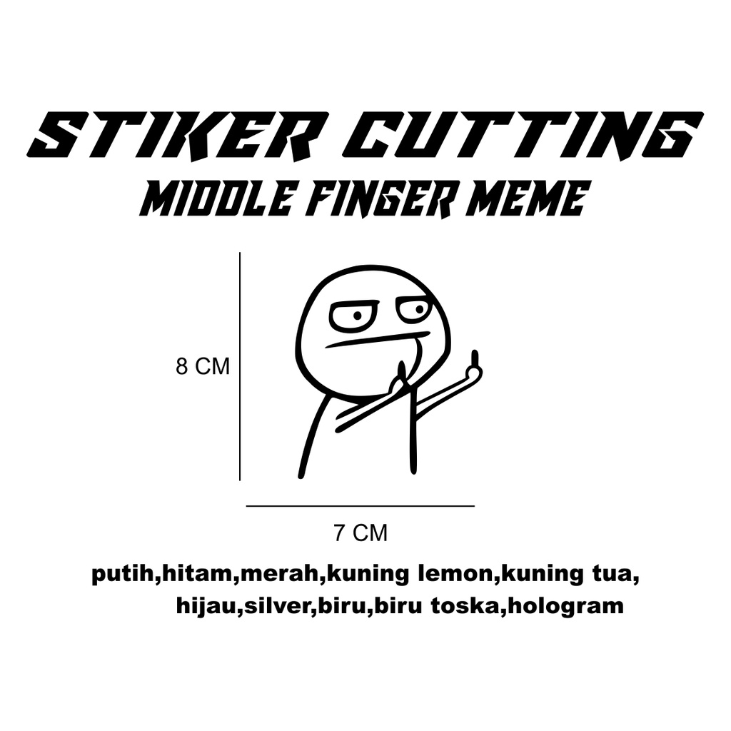 Jual STIKER/STICKER CUTTING FUCEK, MIDDLE FINGER MEME | Shopee Indonesia