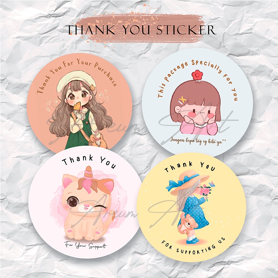Jual Sticker thank you / STICKER CUSTOM / Sticker ucapan terima kasih ...