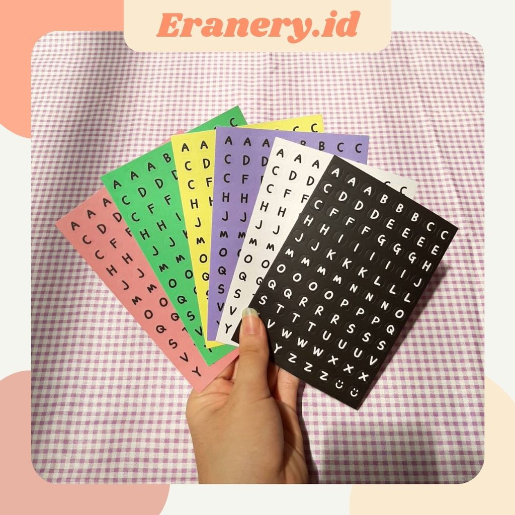 Jual Alphabet Dot Sticker/Sticker Alfabet/Stiker Bulat Lucu | Shopee ...