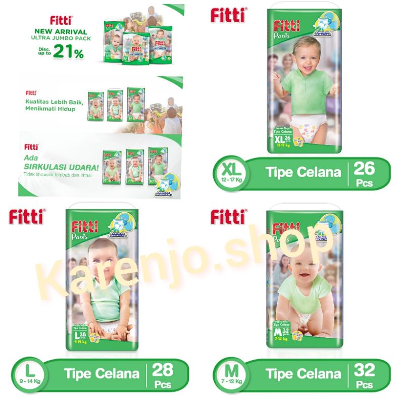 Jual FITTI Popok Pants XXL24 XL26 L28 M32 | Shopee Indonesia