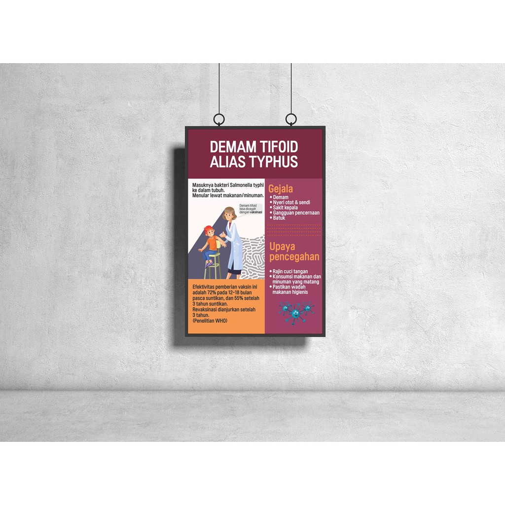 Jual Poster kesehatan Demam Tifoid - tipes | Shopee Indonesia