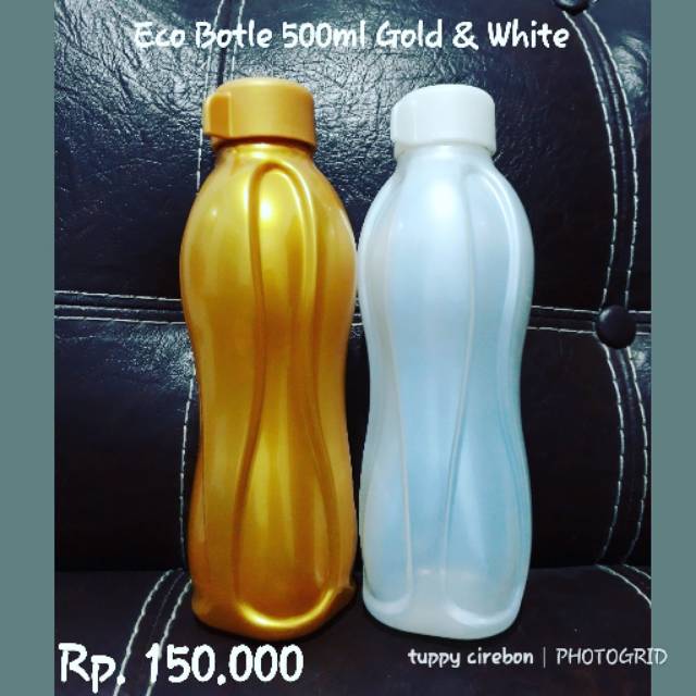Jual Eco botol white n gold | Shopee Indonesia
