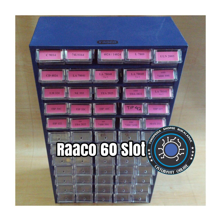 Jual Rak Raaco 60 slot Komponen pernak pernik mur baut laci | Shopee ...