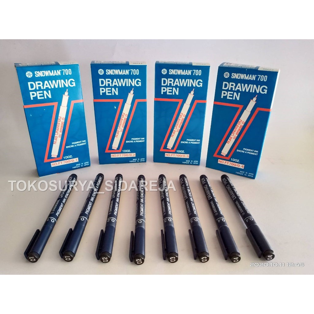 Jual PENA/PULPEN SNOWMAN DRAWING PEN NO 0,1 - 0,8 | Shopee Indonesia
