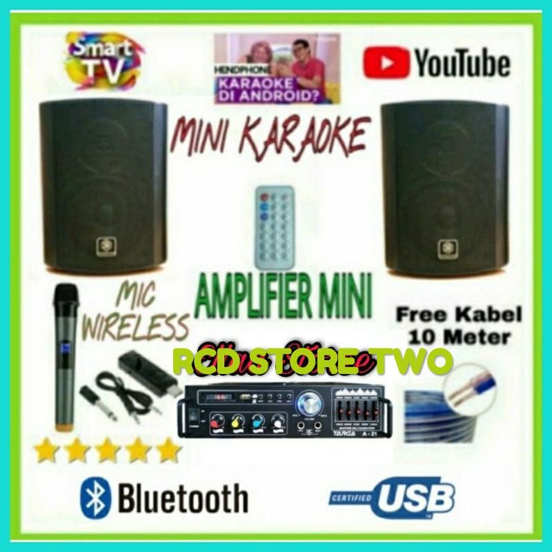 Jual Paket Karaoke Set Speaker 3R 5 IN Ampli Mini Karaoke Smart Tv Wireless | Shopee Indonesia
