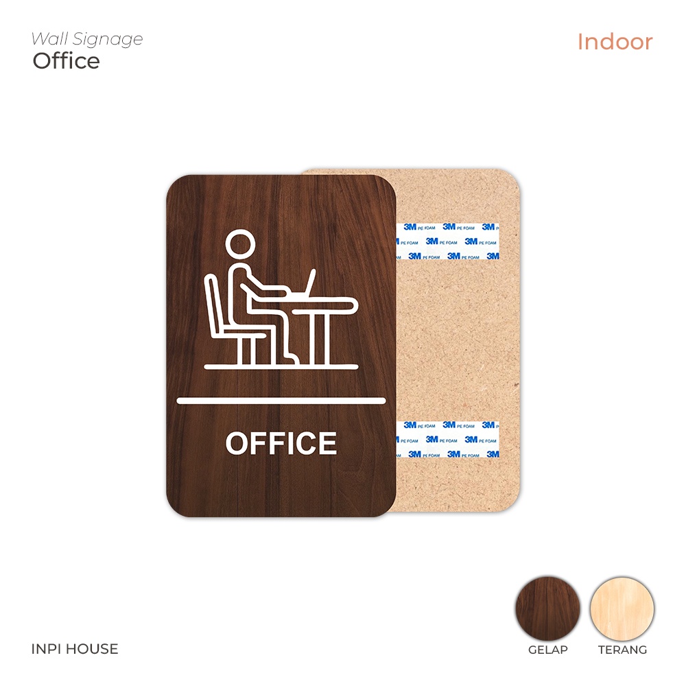 Jual office - logo sign - penanda ruang - dekorasi minimalis - Coklat ...