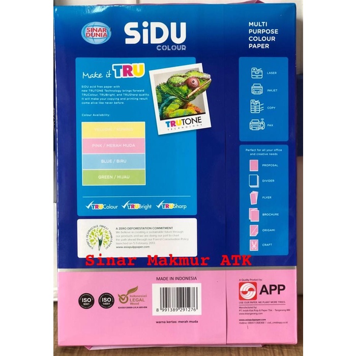 Jual Kertas | Kertas Hvs Warna / Colour Paper Sinar Dunia (Sidu) A4 ...