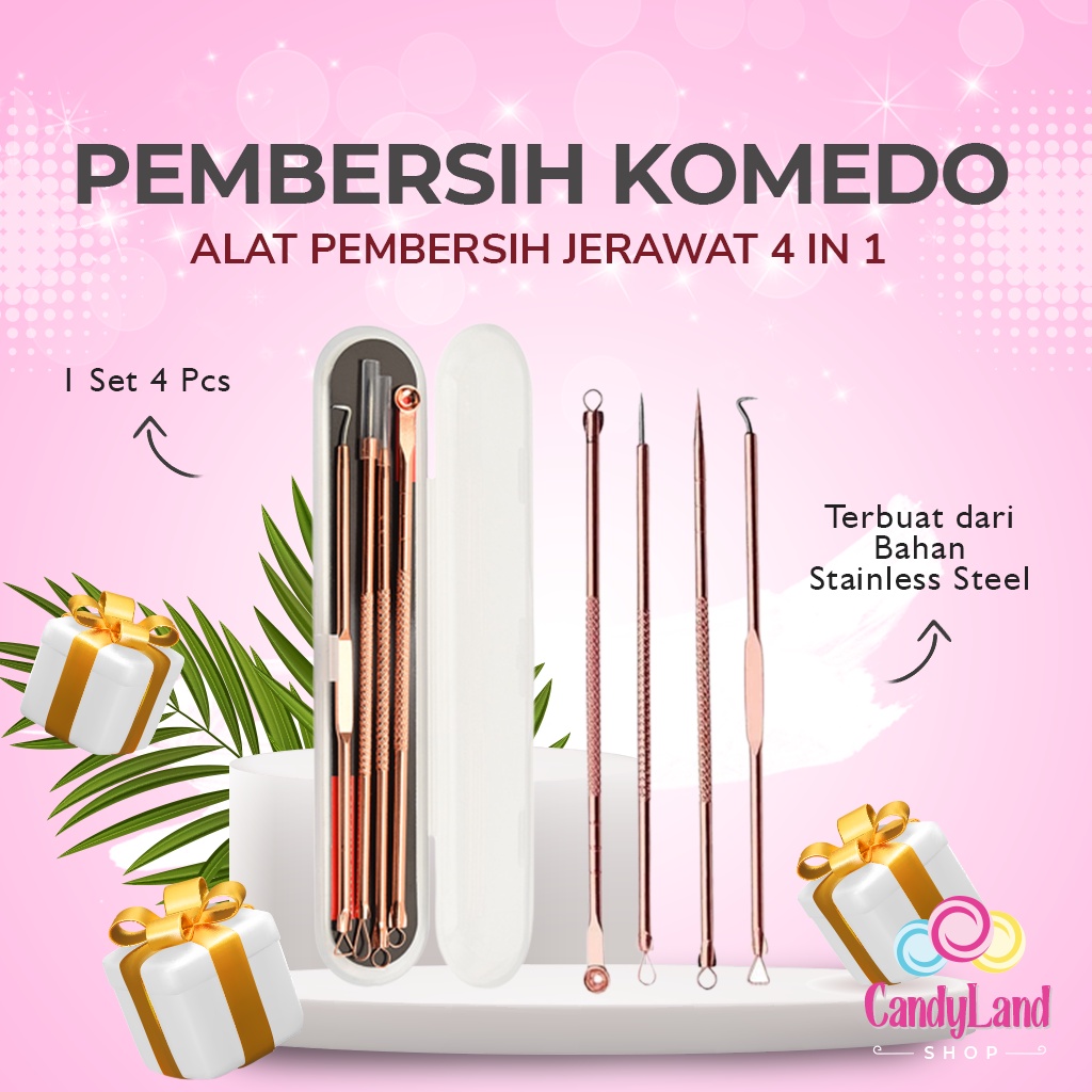 Jual Set Pembersih Komedo 4 In 1 Alat Pembersih Muka Pencet Jerawat ...