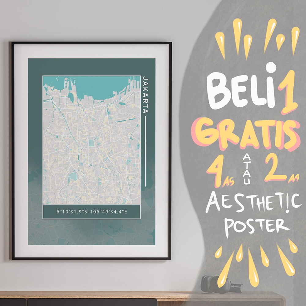 Jual (CUSTOM) DS19 AESTHETIC POSTER PETA by HMDCR.nw // HIASAN DINDING ...