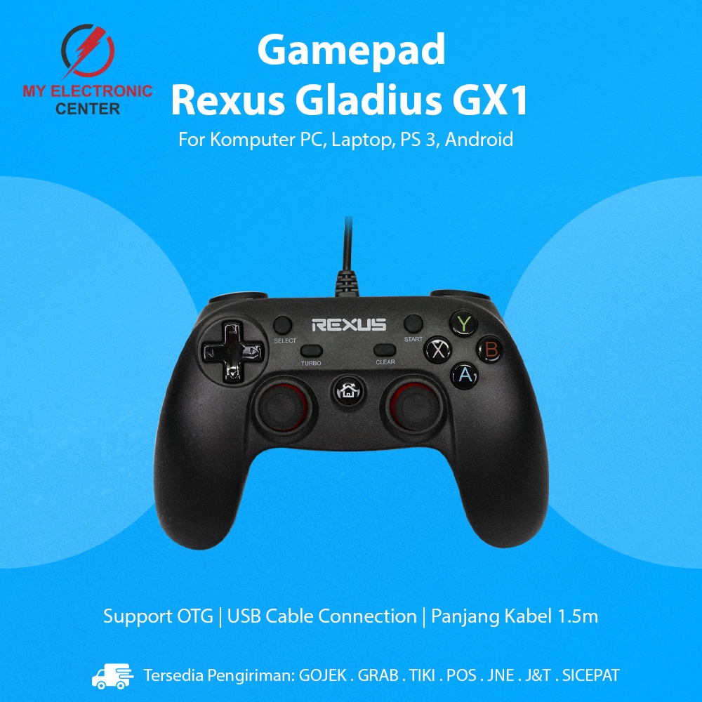 Jual Gamepad Rexus Gladius GX1 USB Cable Stick Gaming Android PC Laptop ...
