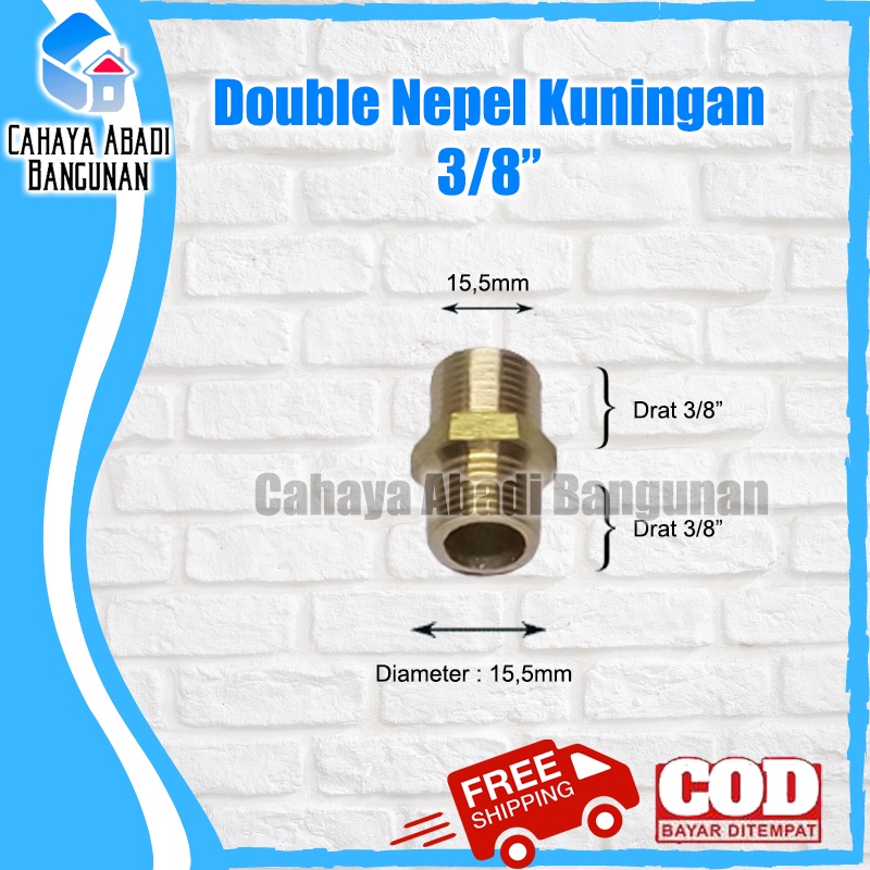 Jual Double Nepel Kuningan 3/8" x 3/8" Dobel Nepel | Shopee Indonesia