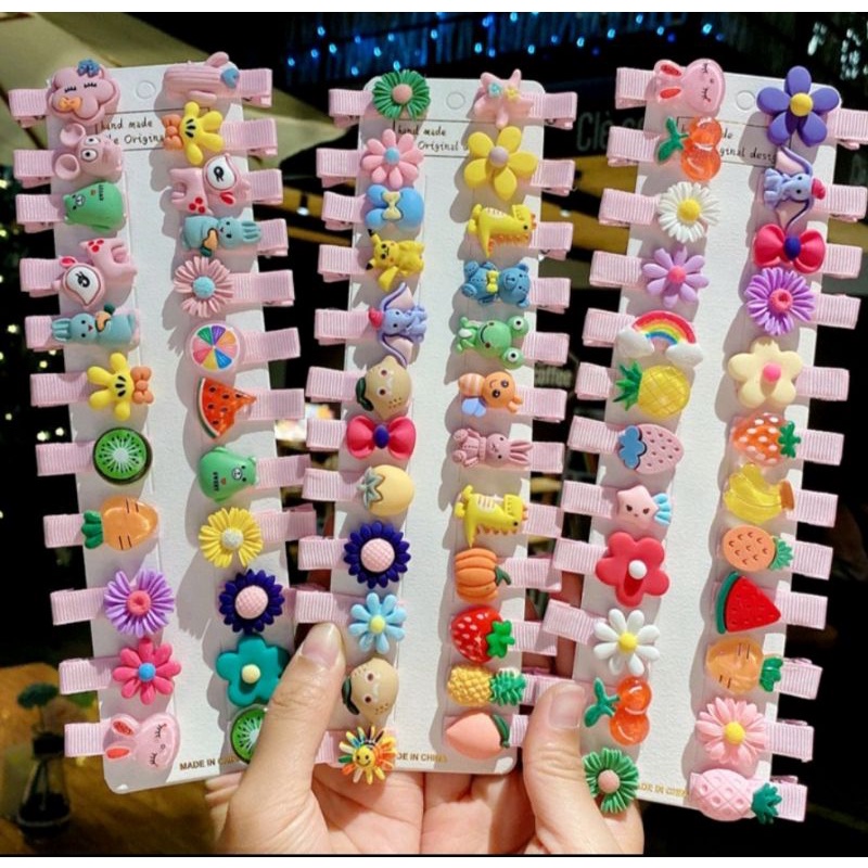 Jual jepit rambut clay rondom isian 10pcs | Shopee Indonesia