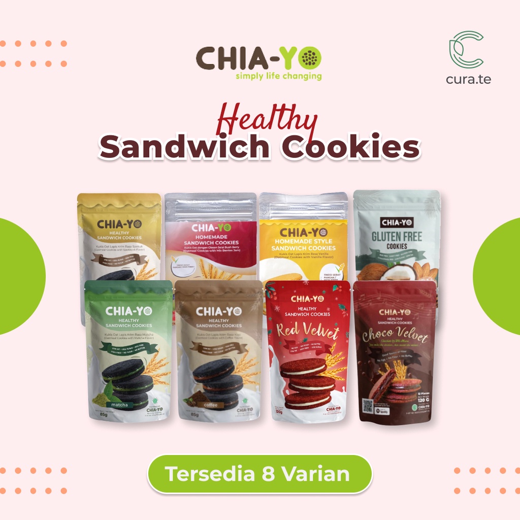 Jual CHIAYO SANDWICH HEALTHY COOKIES HIGH FIBER | SNACK SEHAT RED ...