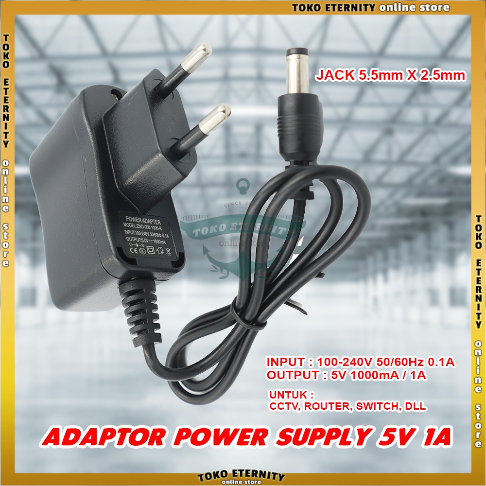 Jual Adaptor 5V-1A untuk power tambahan USB HUB 5 VOLT - 1 AMPERE ...