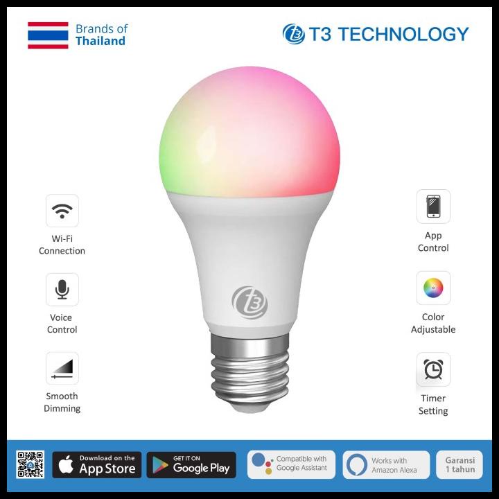 Jual T3 Smart Bulb 9-10W Bohlam Lampu Smart Led Wifi Wireless Lampu ...
