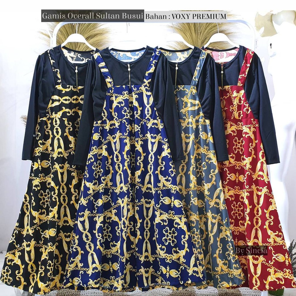 Jual Gamis overall busui model resleting motif sultan bahan voxy merk ...