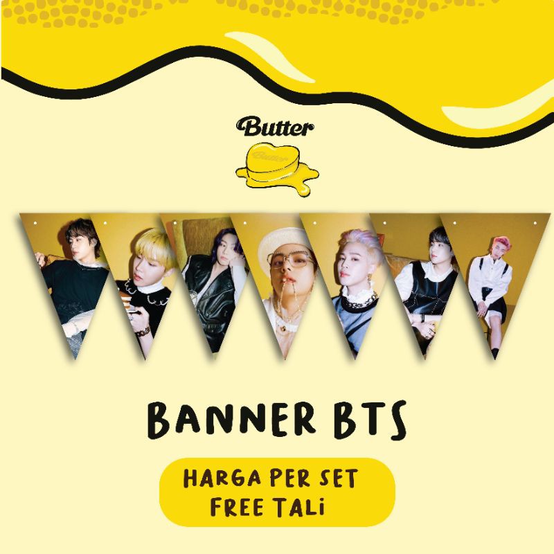 Jual BANNER BTS BUTTER BUNTING FLAG BTS COMEBACK JUNGKOOK JIMIN ...