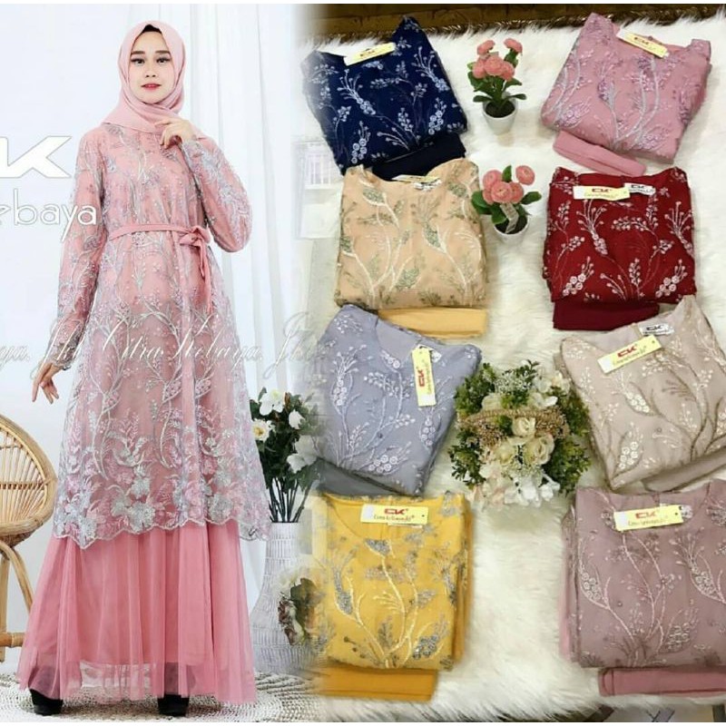 Jual Kebaya gamis brokat tulle kajol / kebaya modern / dress tutu ...