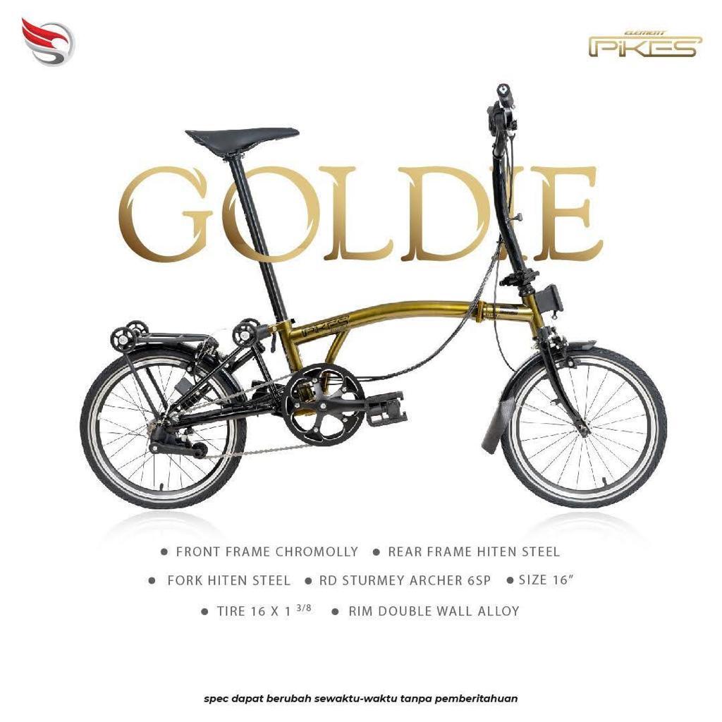 Jual Sepeda Lipat Element Pikes Gen 2 folding bike goldie 16 inch ...