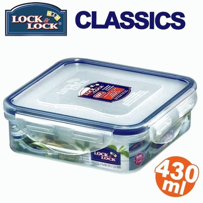Jual LOCK N LOCK HPL852 SQUARE FOOD CONTAINER 430ML | Shopee Indonesia